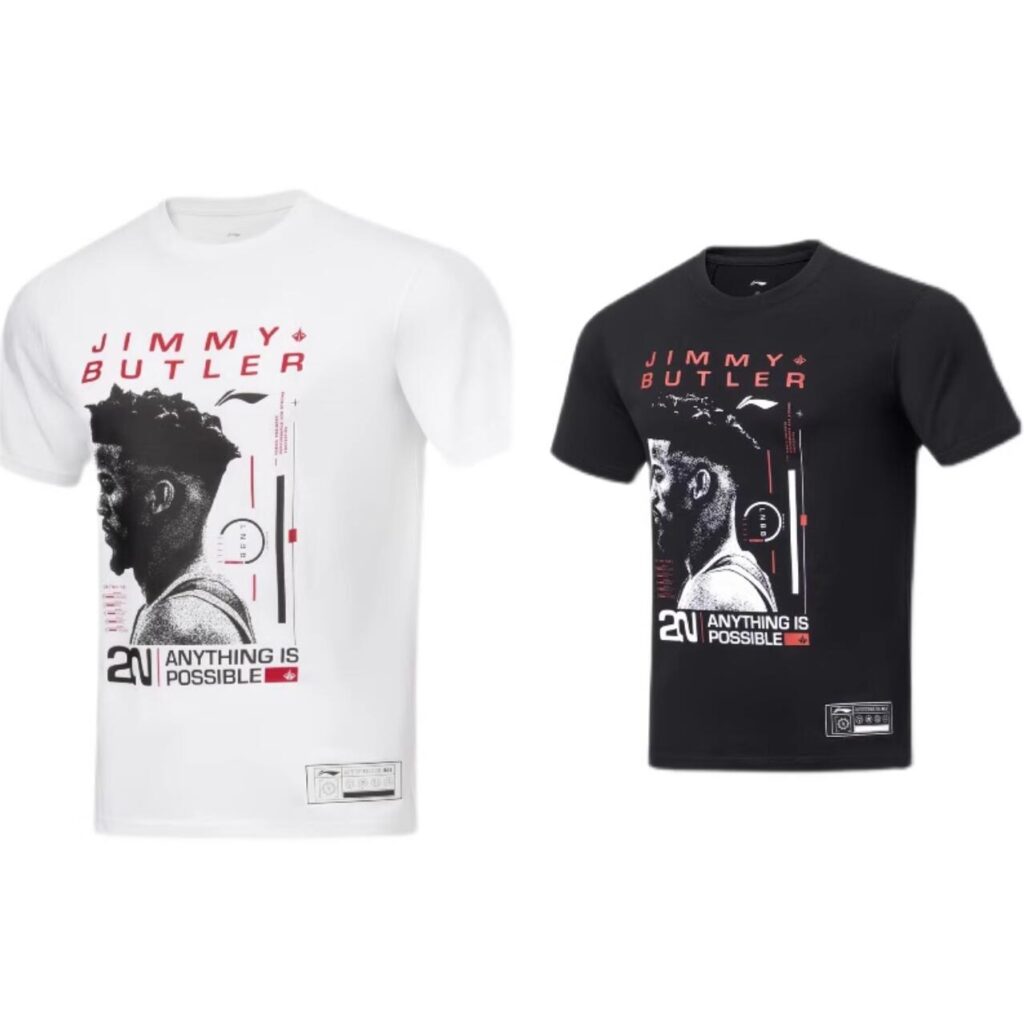 Li-Ning Jimmy Butler Image 22 Tee Shirts in Black and White for 2023 ...